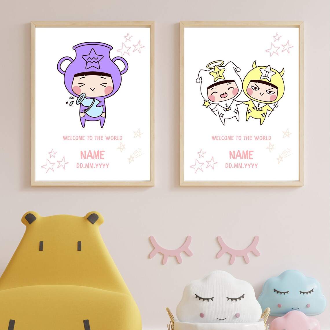 Baby Born Poster Personalized Baby Born Poster Zodiac Baby - Etsy