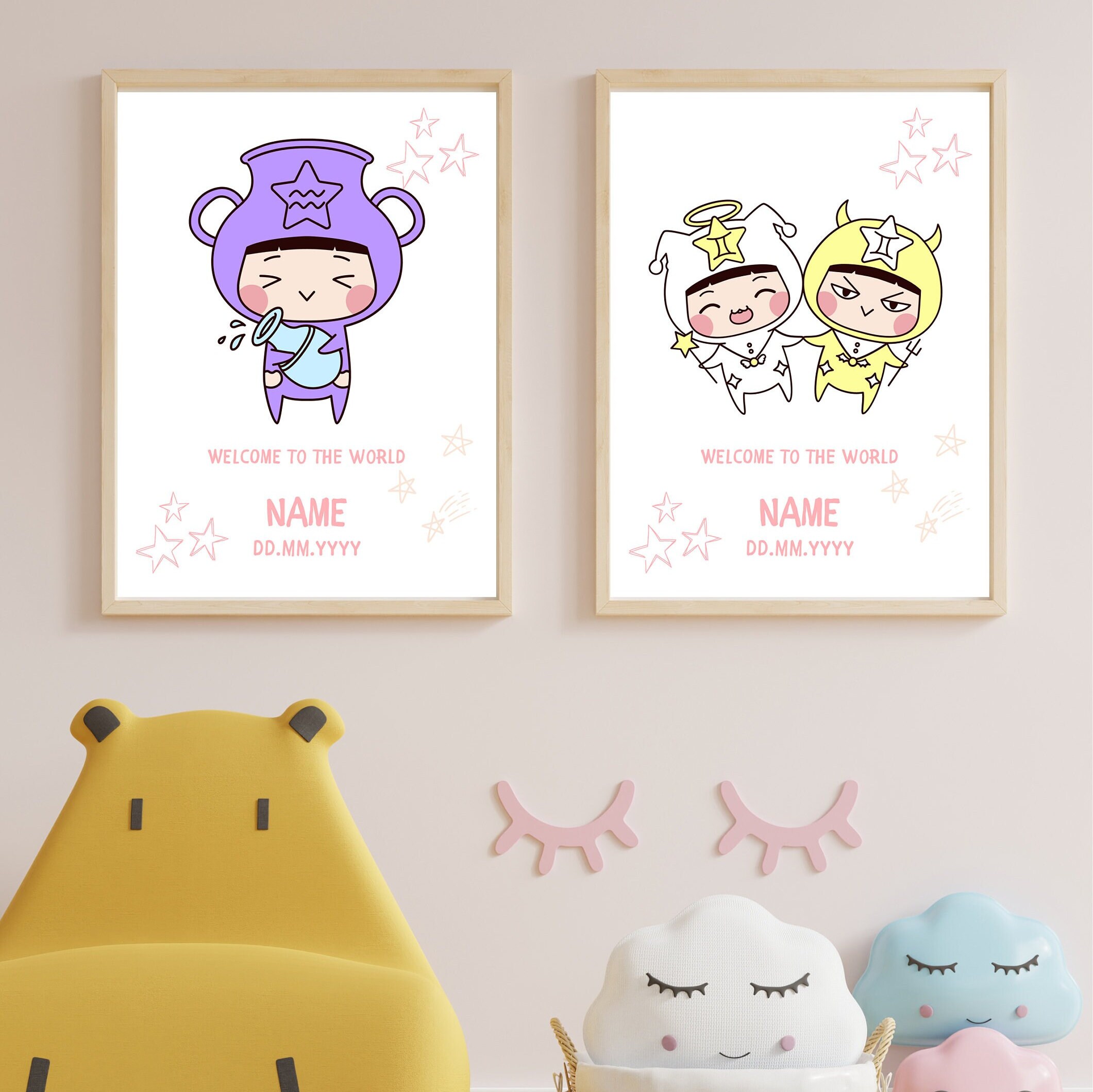 Baby Born Poster Personalized Baby Born Poster Zodiac Baby - Etsy