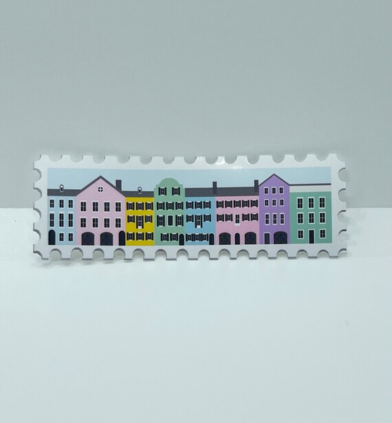 Rainbow Row Stamp - Etsy