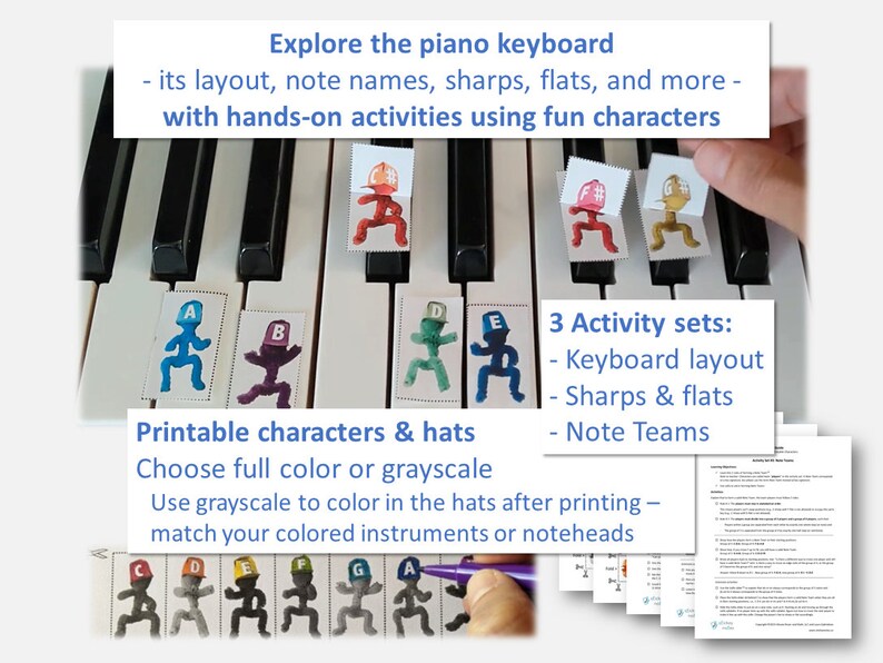 At-the-piano Activities for Beginner Piano Students - Includes Full ...