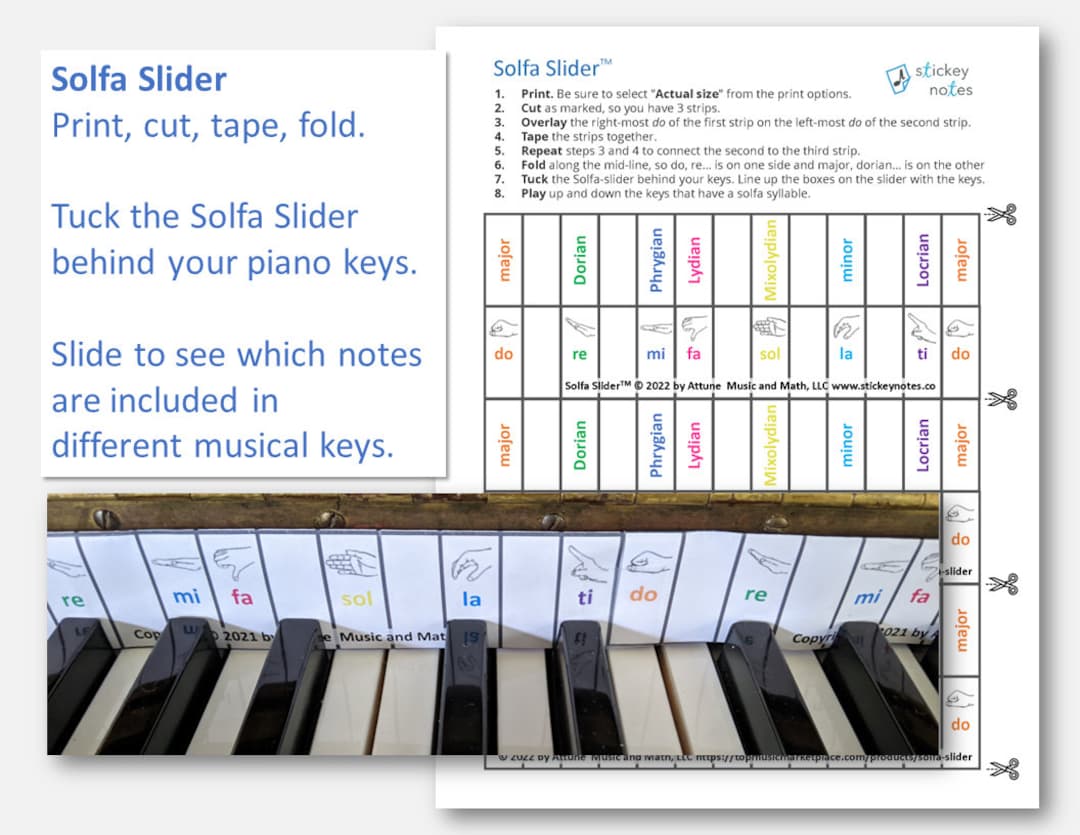 Solfa Slider explore Scale and Key at the Piano Without Reading ...
