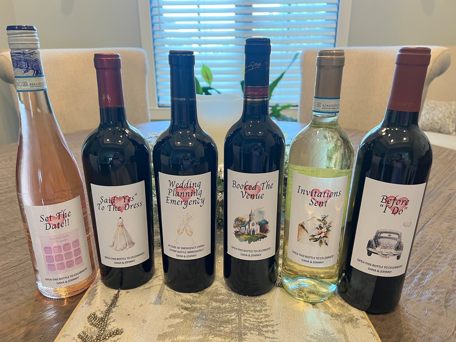 Engagement Milestone Wine Labels, Wedding Planning Wine Labels ...