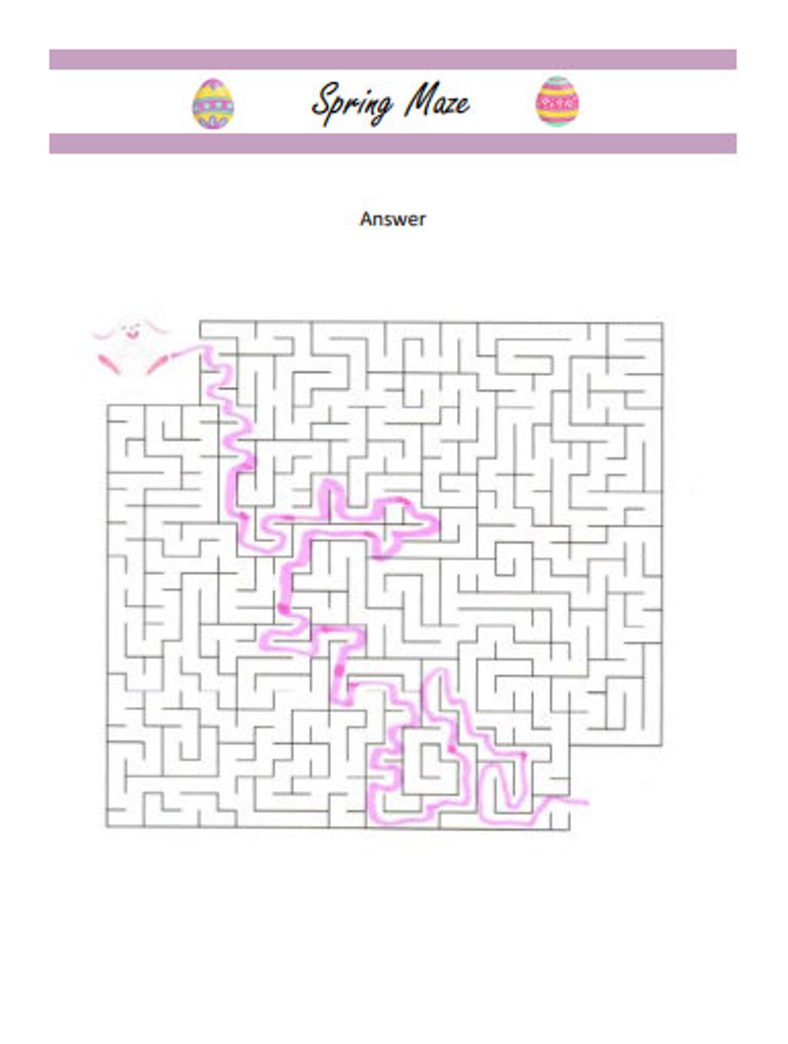 Printable Spring Maze| Party Game | US Letter Size Print at Home Game ...