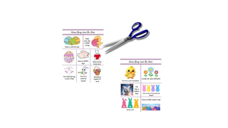 Printable Easter/spring Lunch Box Notes | Lunch Box Notes | US Letter ...
