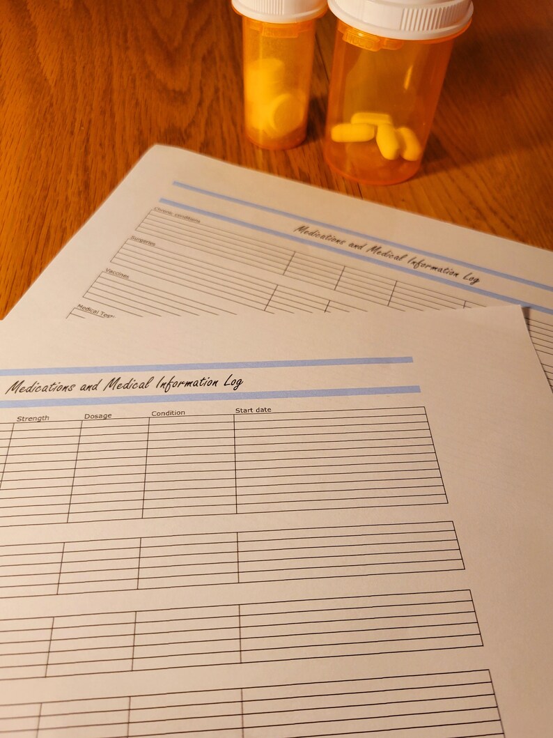Printable Medications and Medical Log | Medications and Medical Log ...