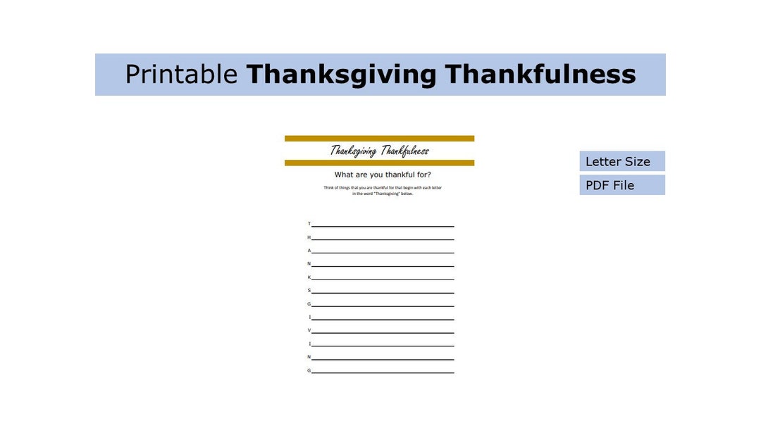 Printable Thanksgiving Thankfulness Activity | Thanksgiving ...