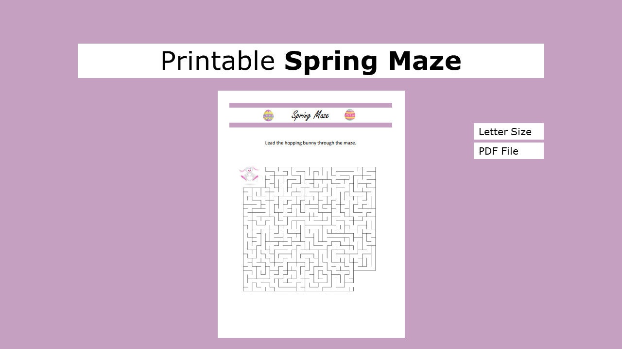 Printable Spring Maze| Party Game | US Letter Size Print at Home Game ...