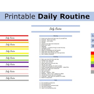 Printable Daily Routine | Daily Routine | US Letter Size Print at Home ...