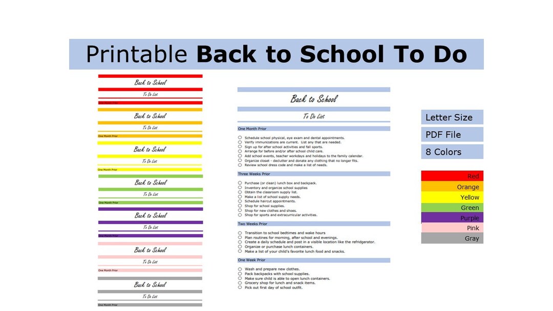 Printable Back to School to Do List | Back to School to Do List | US ...