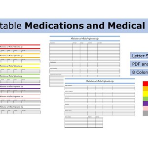 Printable Medications and Medical Log | Medications and Medical Log ...