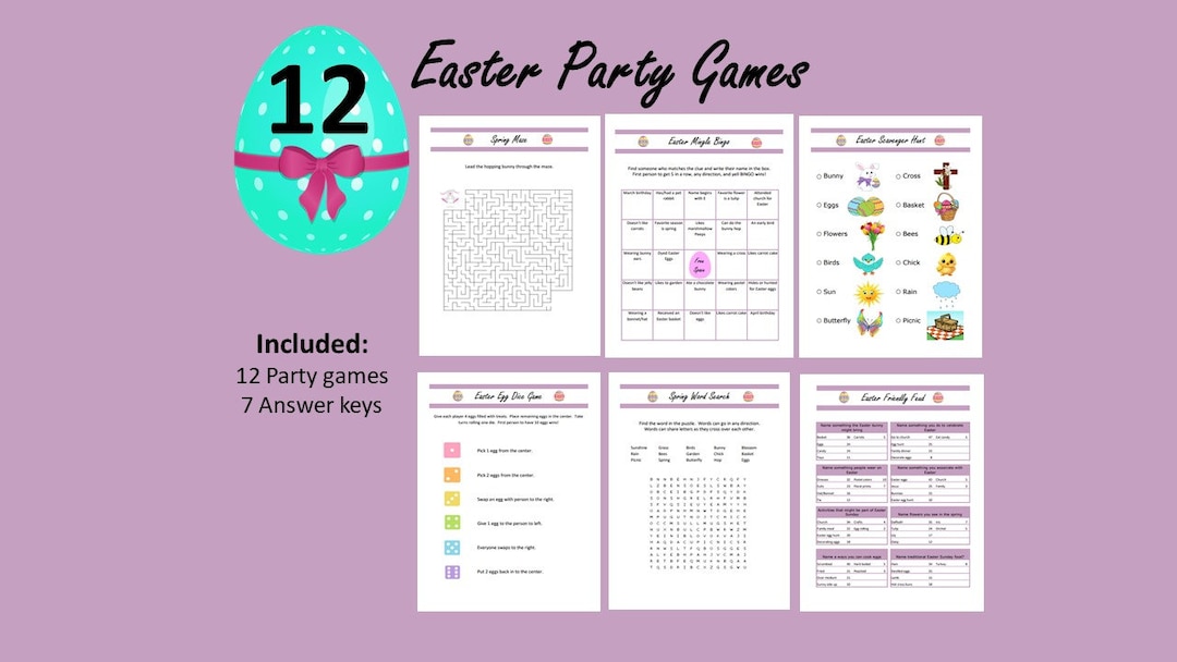 Printable Easter Bundle of 12 Games| Easter Games | US Letter Size ...