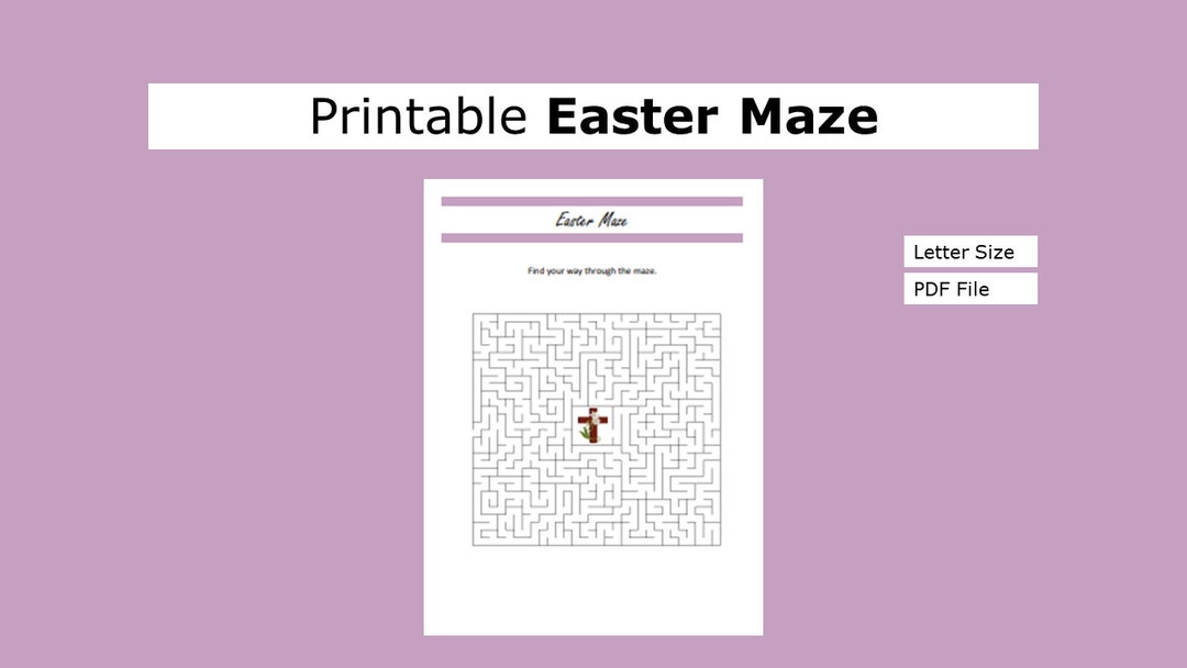 Printable Easter Maze| Party Game | US Letter Size Print at Home Game ...
