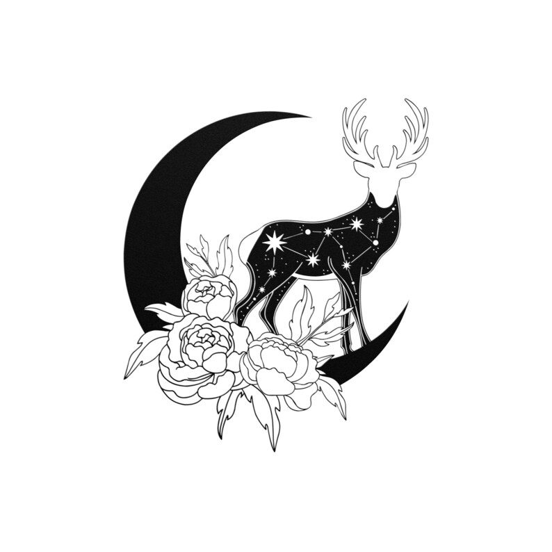 Stag and Moon Metal Die-cut Decor - Etsy