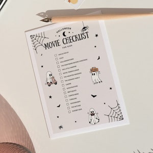Printable Halloween Movie Checklist for Kids A5 Digital Download Family ...