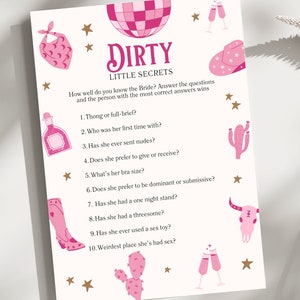 Printable Bridal Shower Game Cowboy Hen Party A5 Digital Download Fun ...