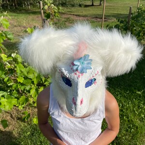Pink and White Dino Mask - Etsy