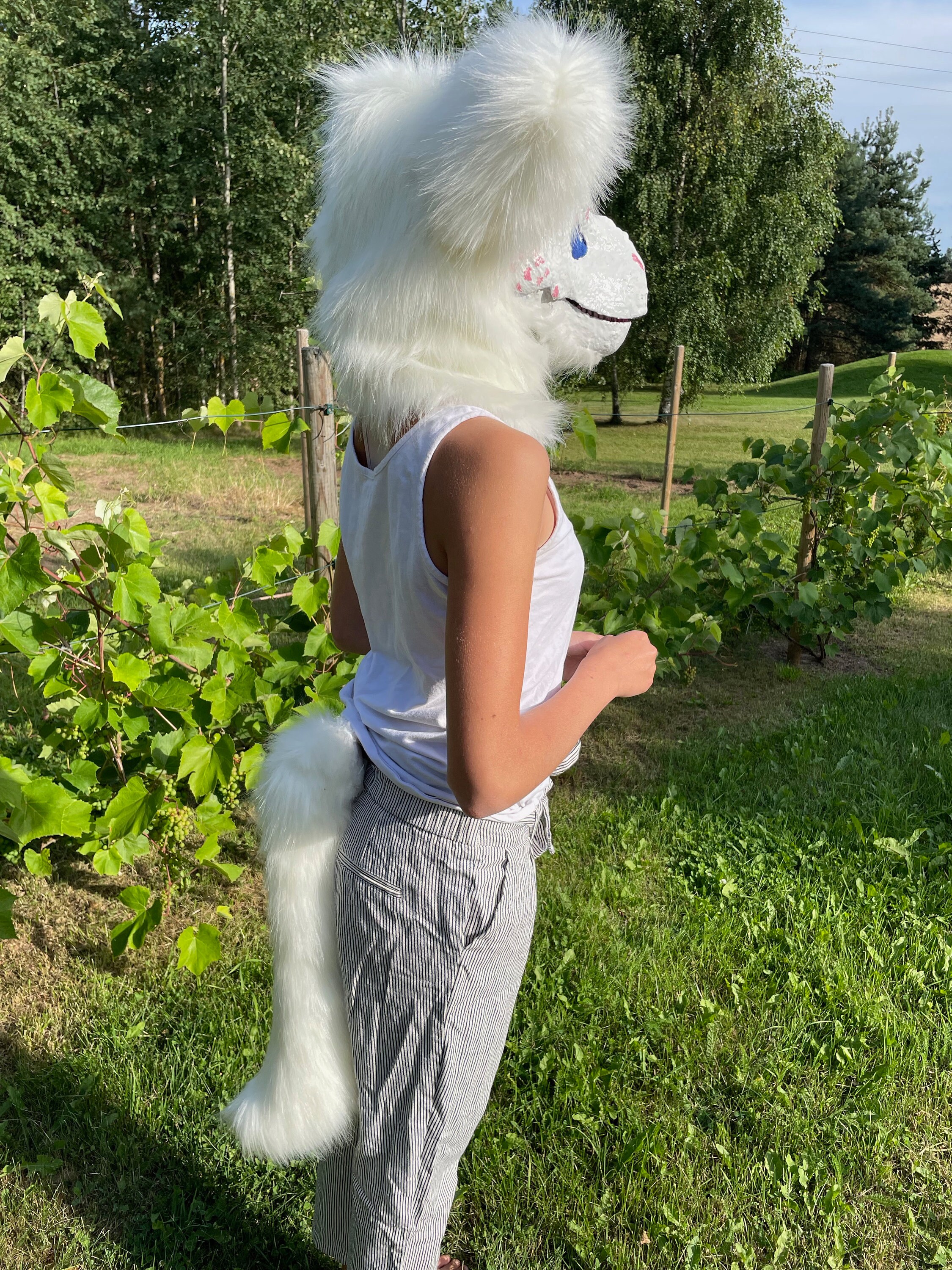 Pink and White Dino Mask - Etsy