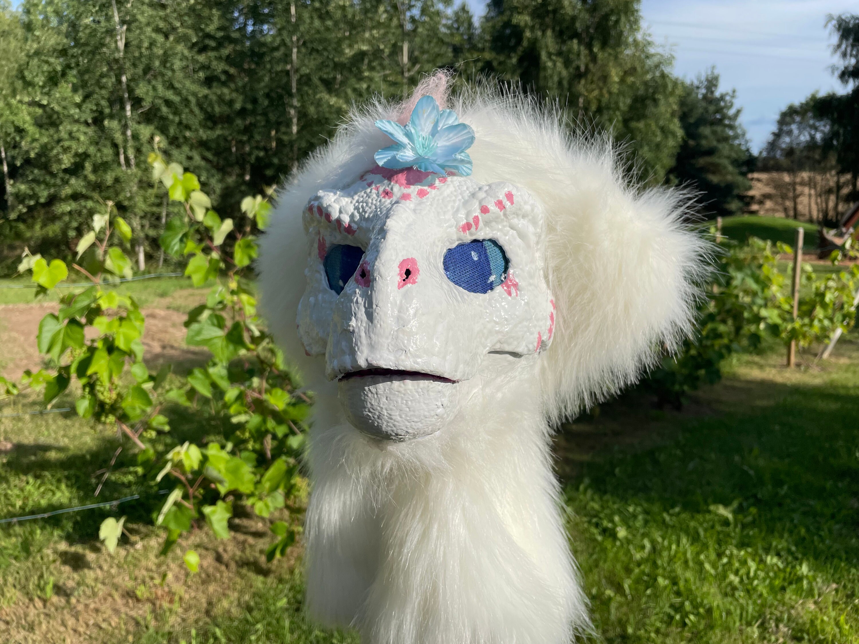 Pink and White Dino Mask - Etsy