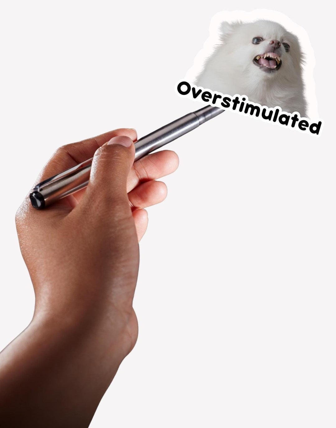 Overstimulated Dog Sticker - Funny and Relatable Dog Meme Sticker for ...