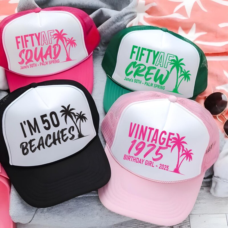 50th Birthday Crew Caps - Etsy