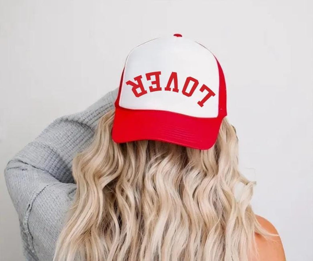 Lover Hat Upside Down Love Hat for Valentine's Day Vintage Trucker Hat ...