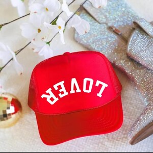Lover Hat Upside Down Love Hat for Valentine's Day Vintage Trucker Hat ...
