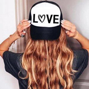 Love Trucker Hat, Valentine's Day Trucker Hat, Love Apparel, Heart ...