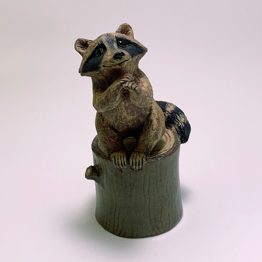 Ceramic Raccoon Sculpture - Etsy
