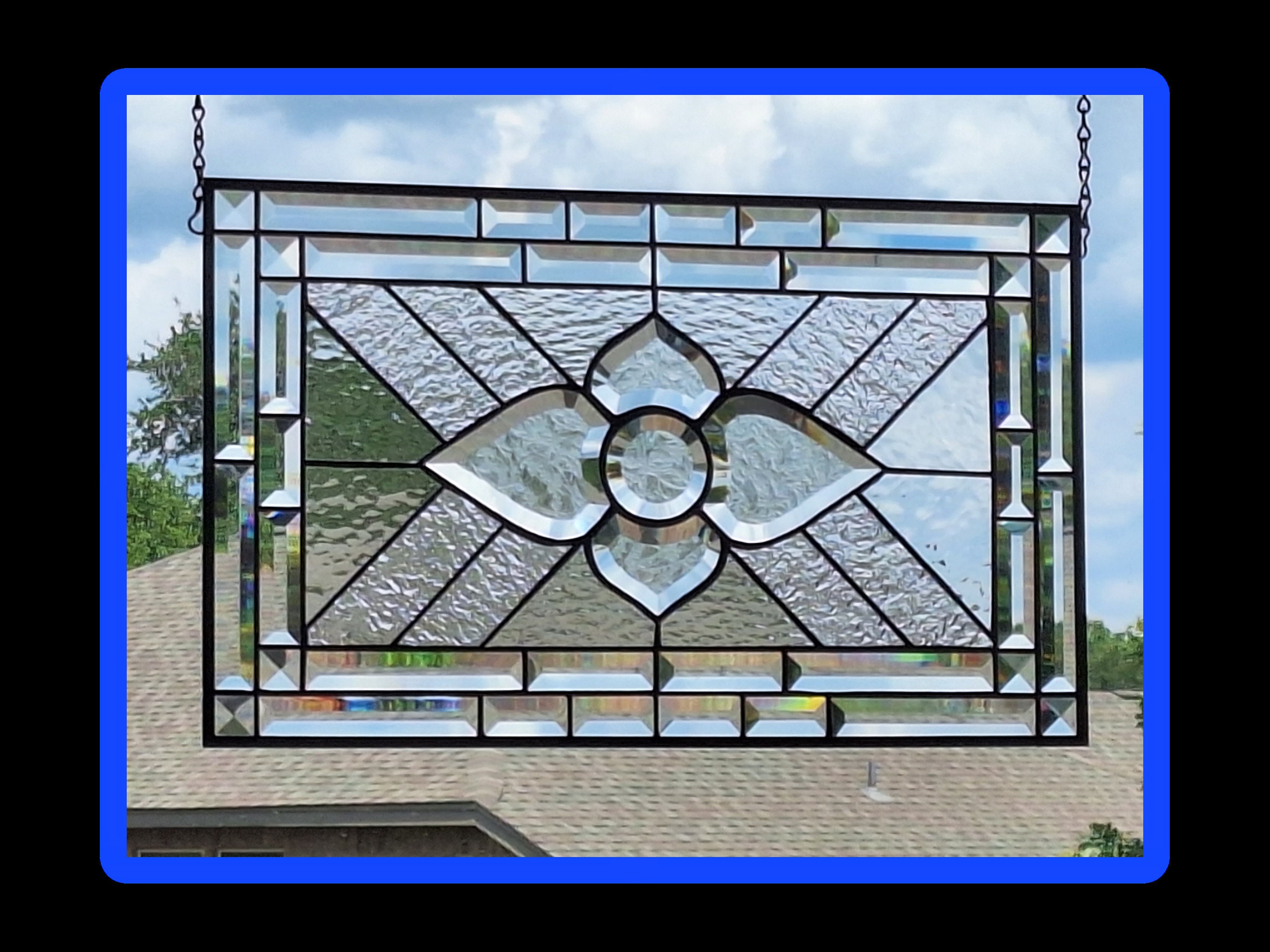 Clear Beveled Stained Glass Window Panel-made to Order - Etsy