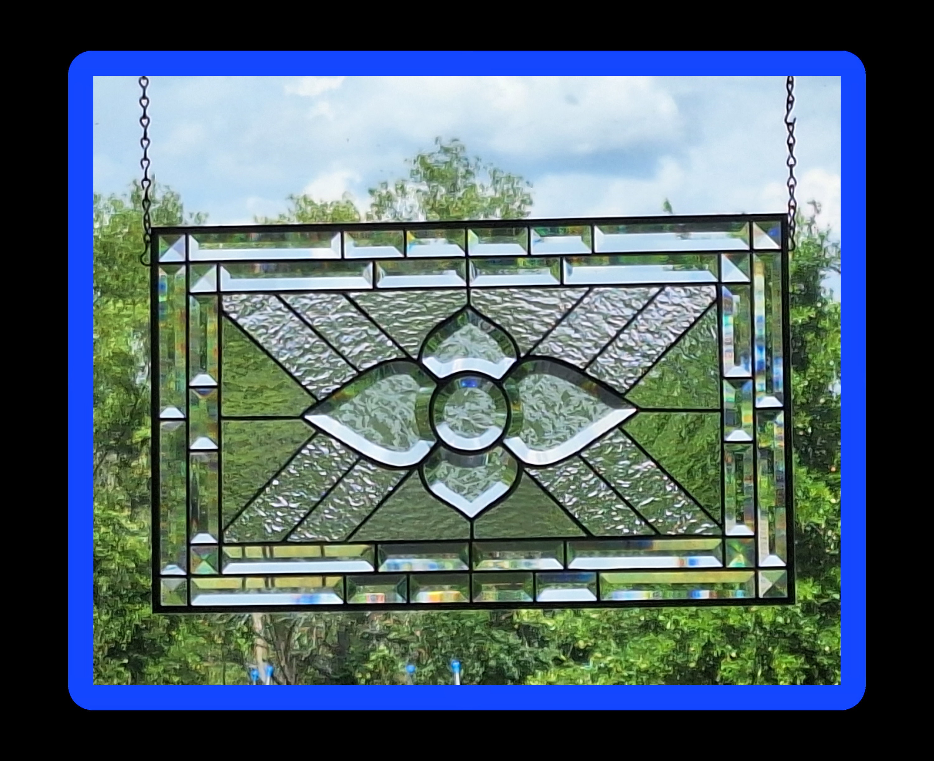 Clear Beveled Stained Glass Window Panel-made to Order - Etsy