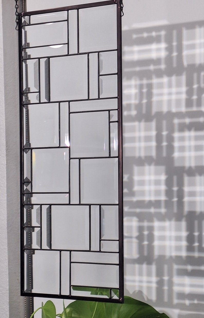 Rectangular Stained Glass Window Panel Entirely Clear Beveled - Etsy