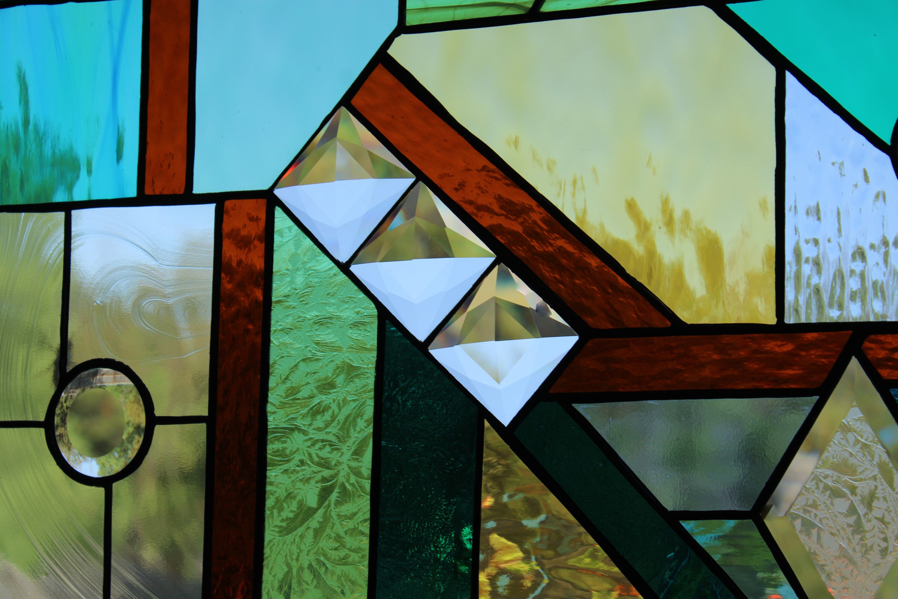 Color Flash Stained Glass Window Panel - Etsy