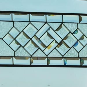 Rectangular Stained Glass Window Panel ,hanging,privacy Glass,clear - Etsy