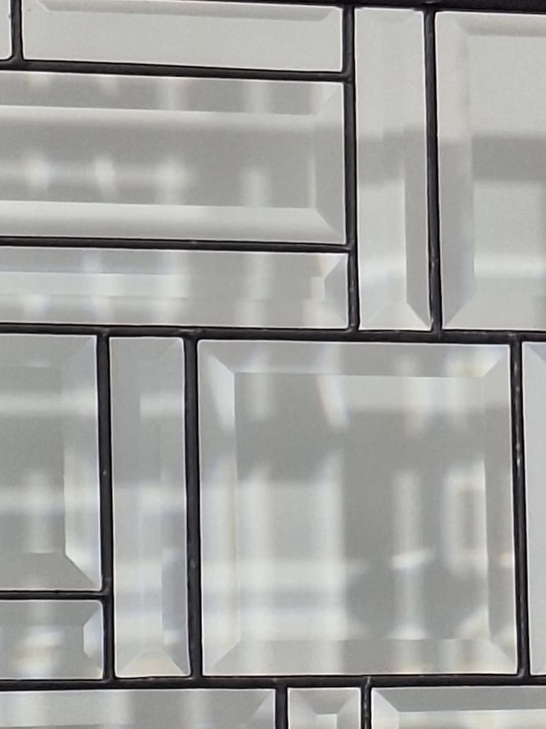 Rectangular Stained Glass Window Panel Entirely Clear Beveled - Etsy