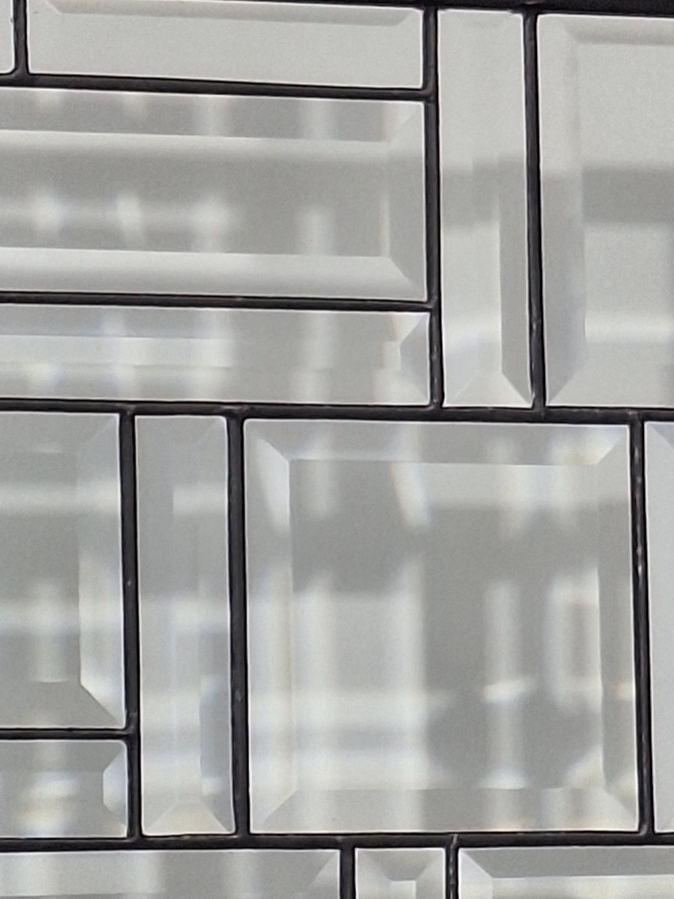 Rectangular Stained Glass Window Panel Entirely Clear Beveled 25.5x10.5 ...