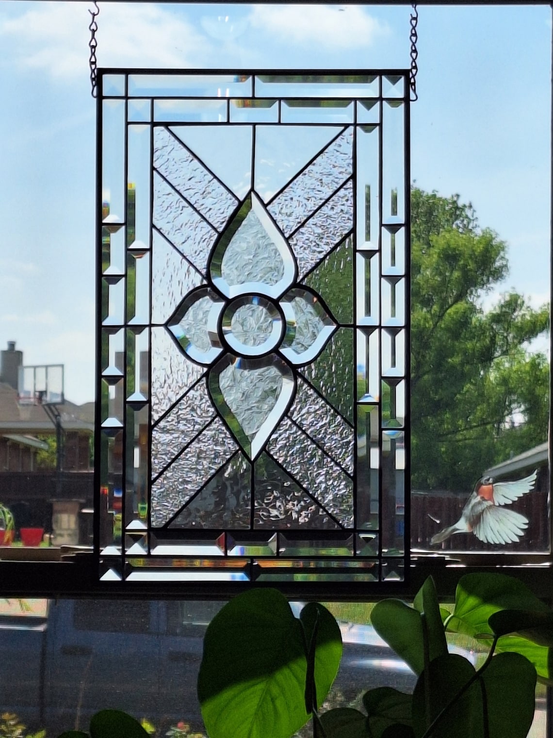 Clear Beveled Stained Glass Window Panel-made to Order - Etsy