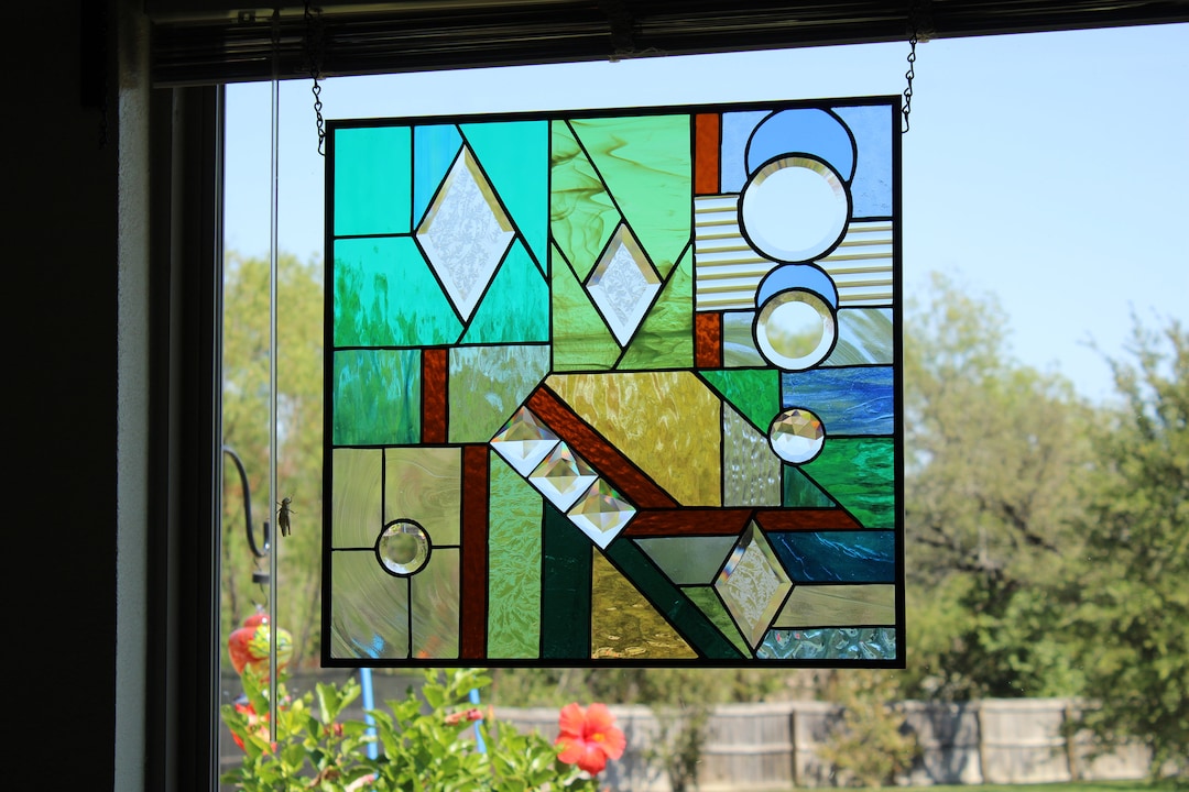 Color Flash Stained Glass Window Panel - Etsy