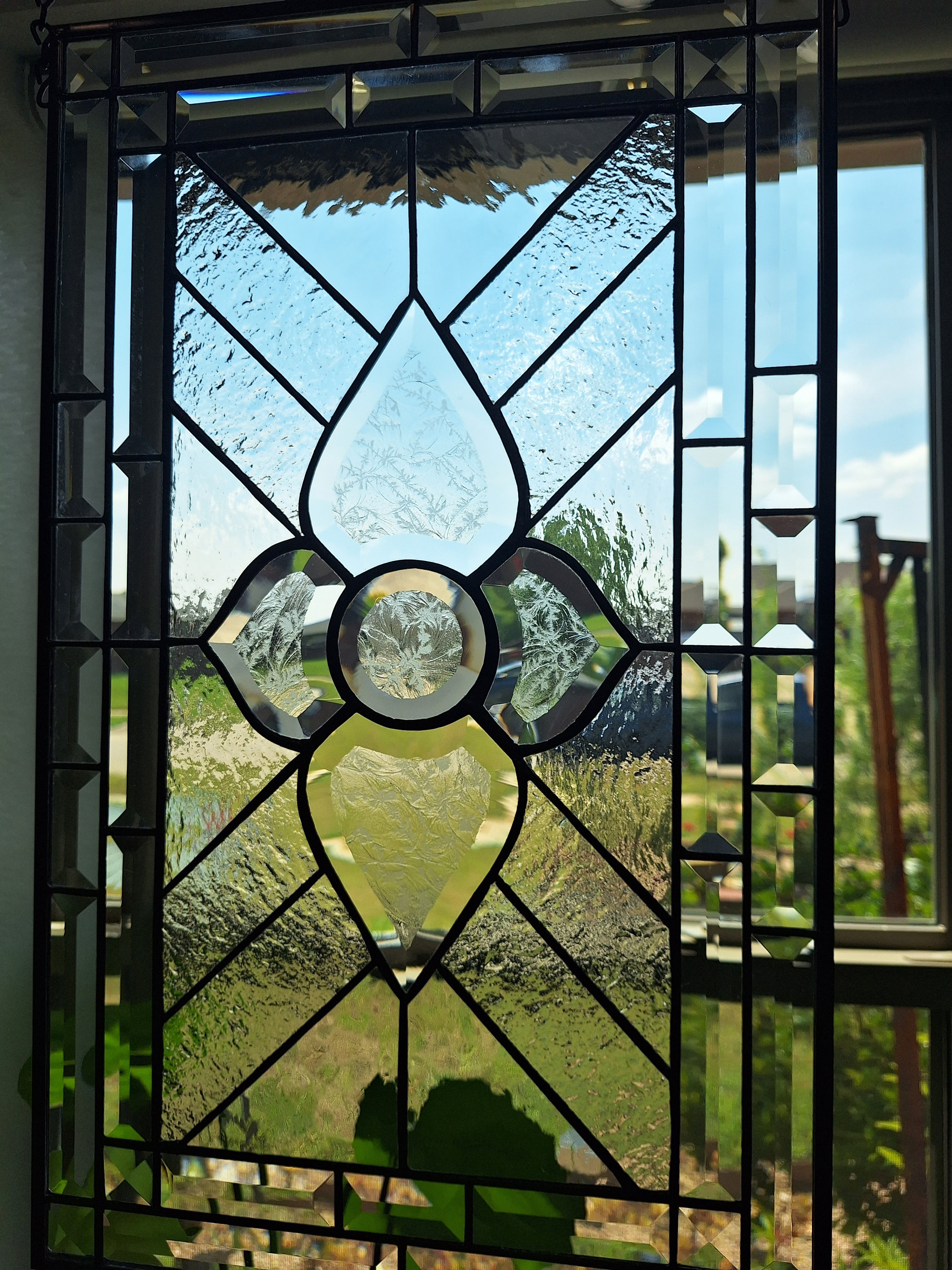 Clear Beveled Stained Glass Window Panel-made to Order - Etsy