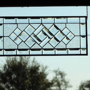 Rectangular Stained Glass Window Panel ,hanging,privacy Glass,clear - Etsy