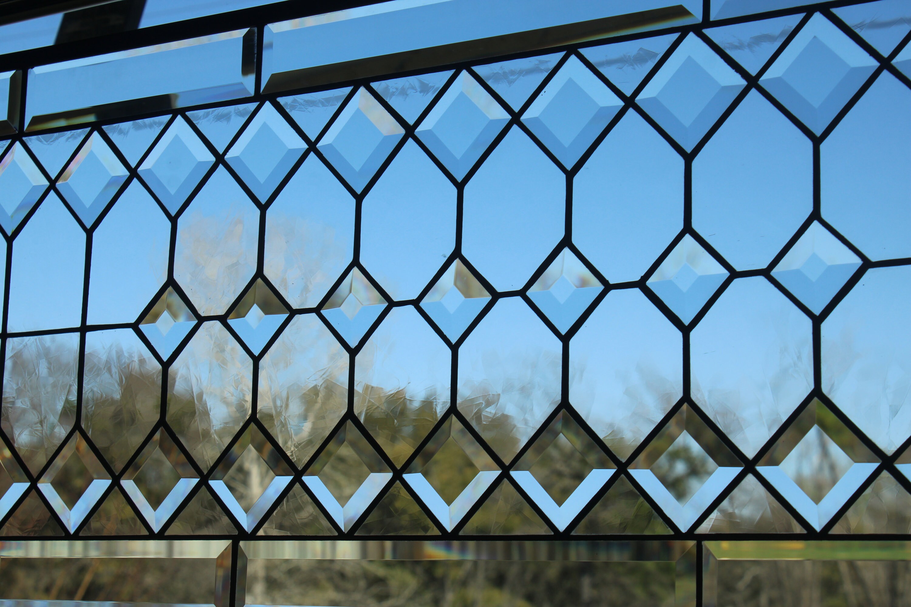 Beveled Stained Glass Window Panel: Obscure Texture, Custom Sidelight ...