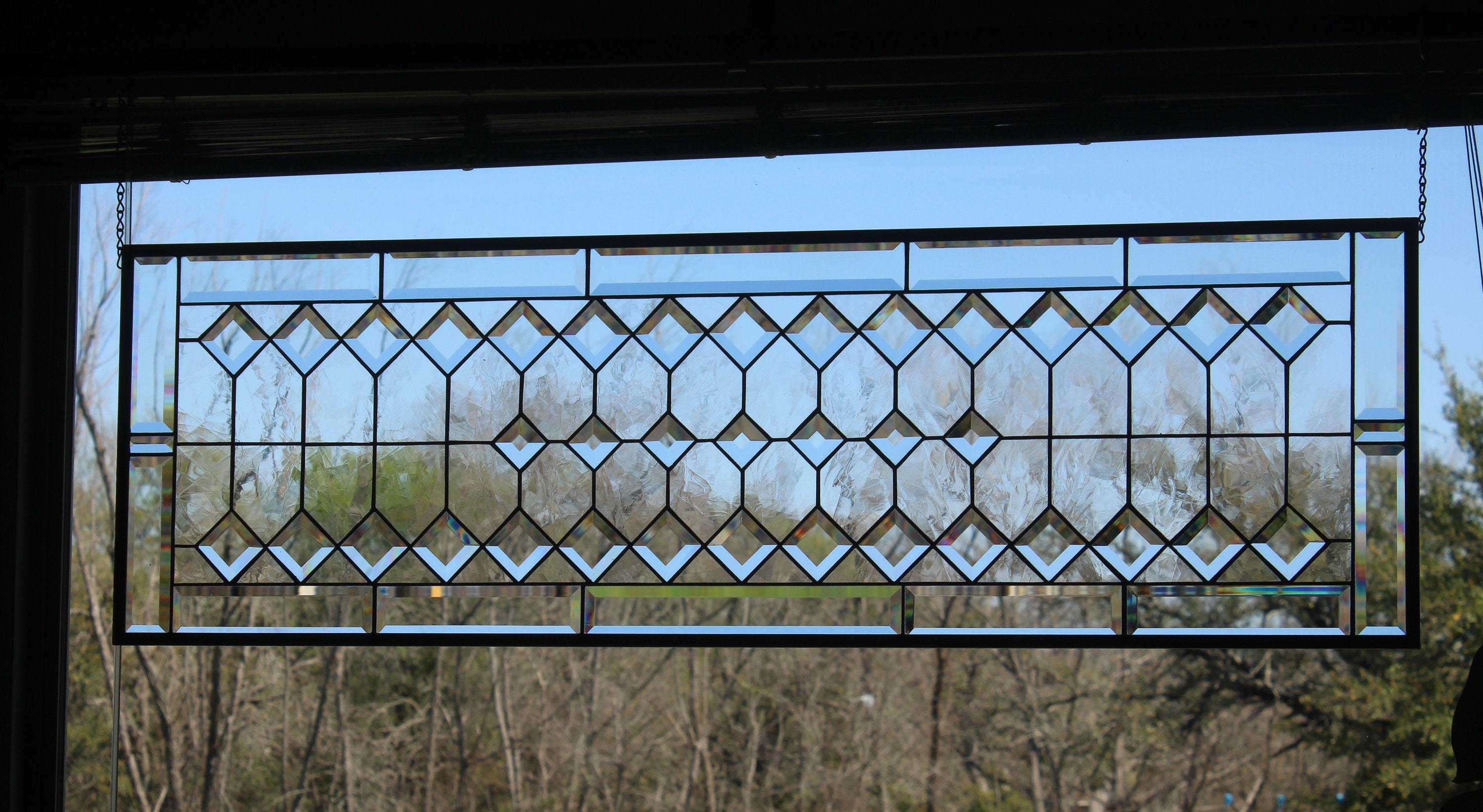 Beveled Stained Glass Window Panel: Obscure Texture, Custom Sidelight ...