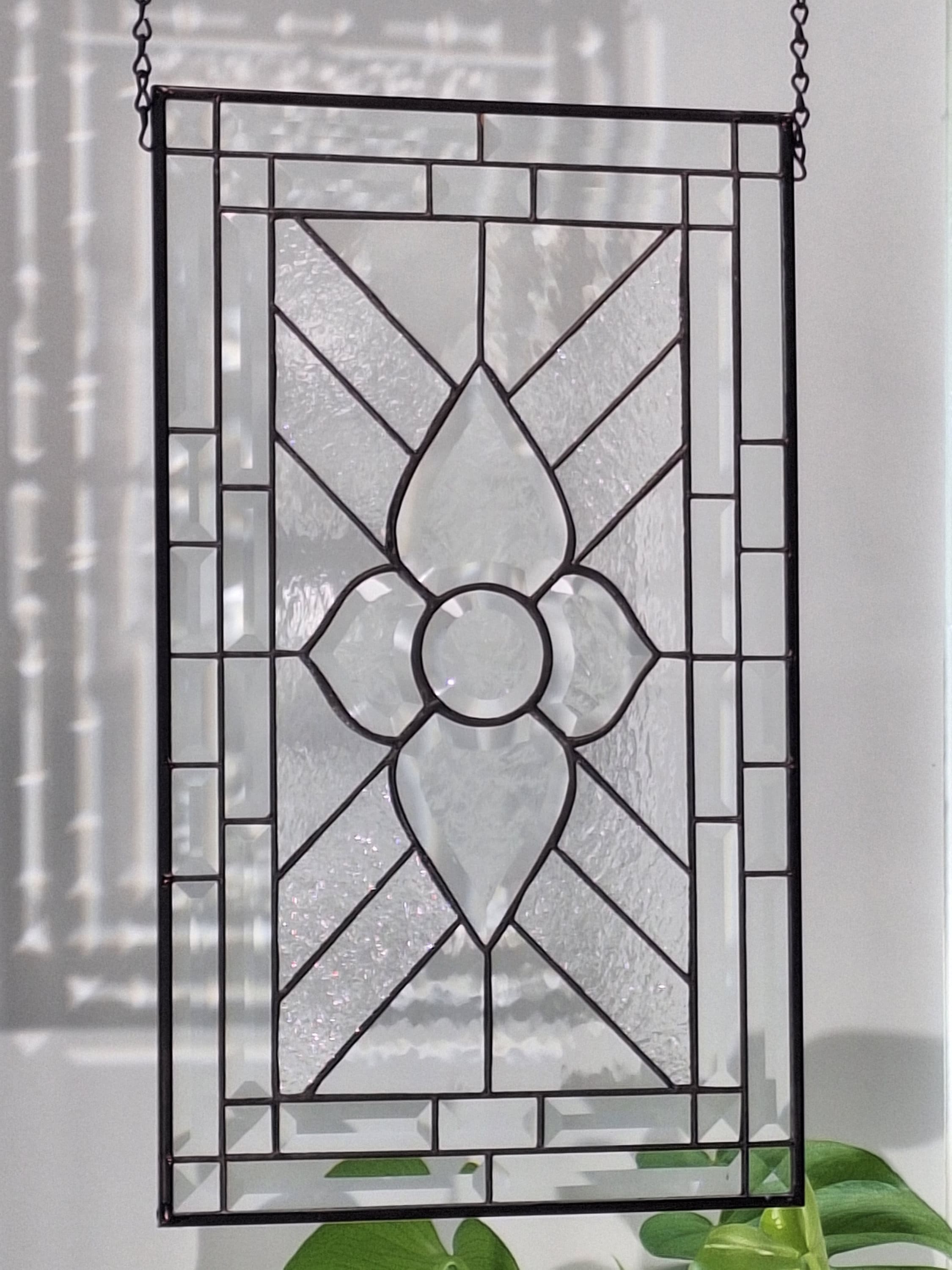 Clear Beveled Stained Glass Window Panel-made to Order - Etsy