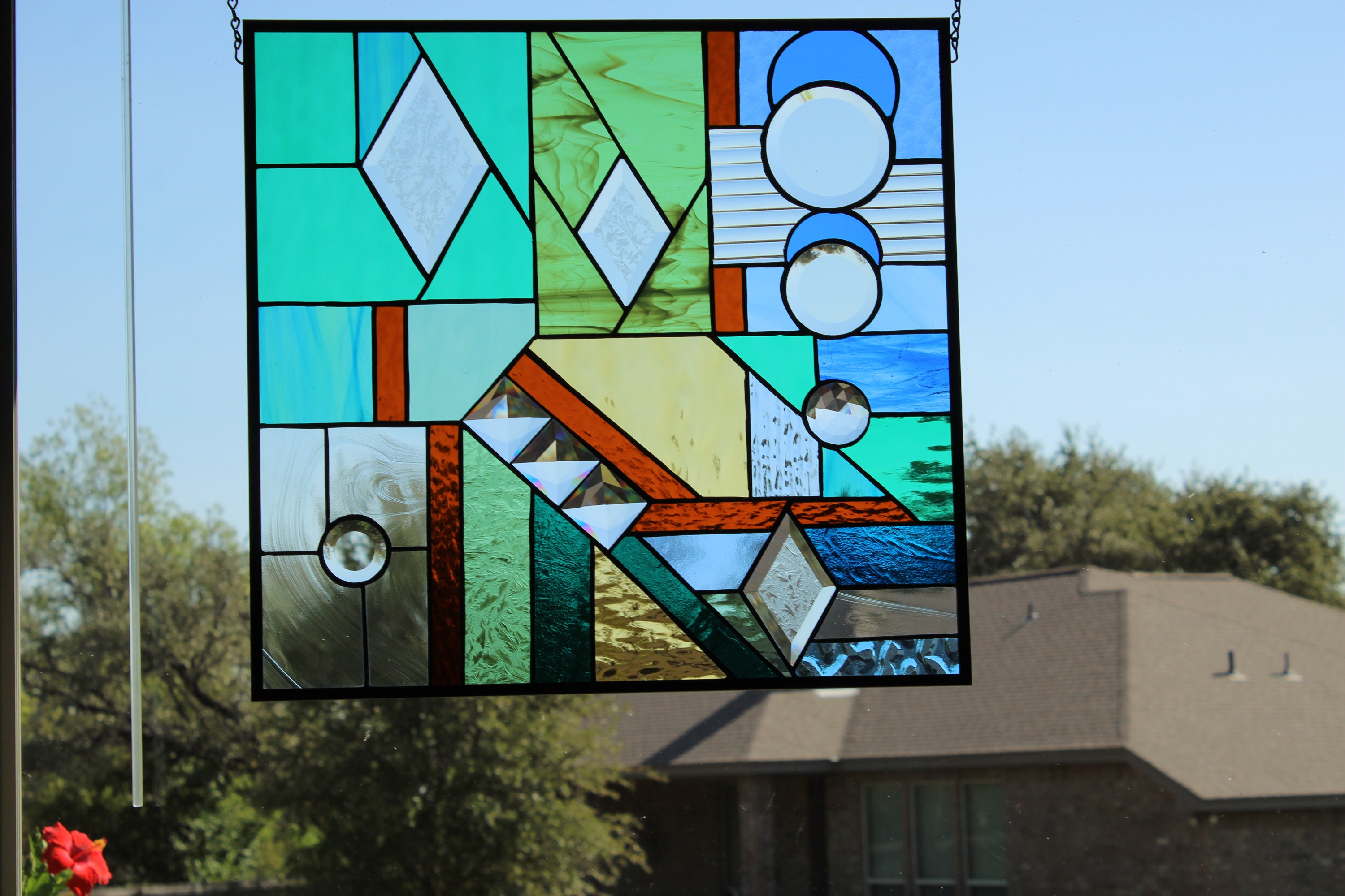Color Flash Stained Glass Window Panel - Etsy