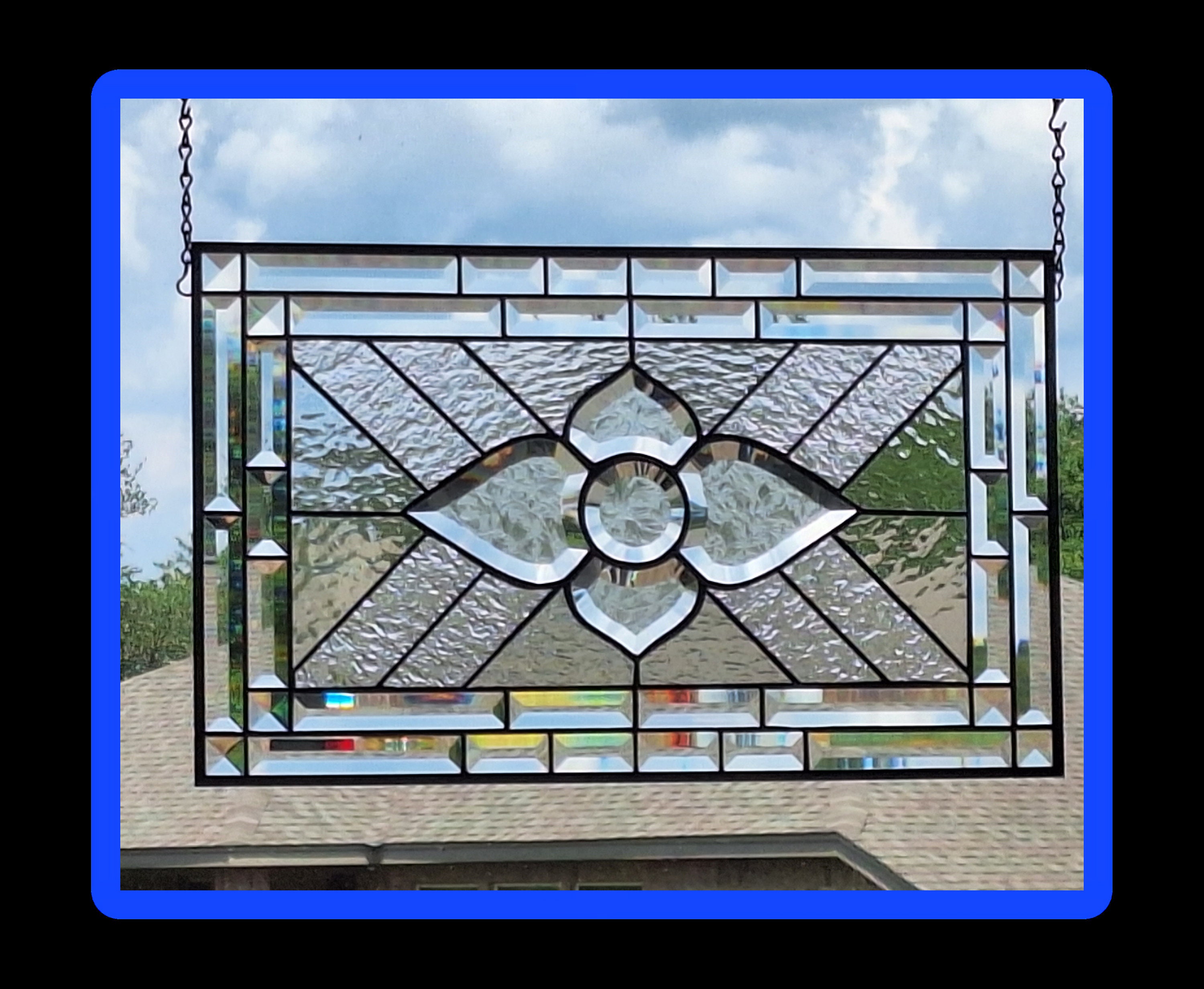 Clear Beveled Stained Glass Window Panel-made to Order - Etsy