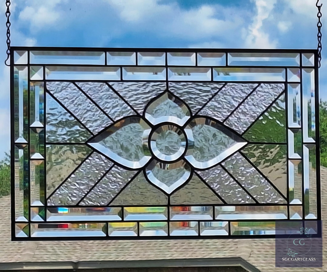 Clear Beveled Stained Glass Window Panel-made to Order 20.5x12.5 - Etsy