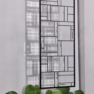 Rectangular Stained Glass Window Panel Entirely Clear Beveled 25.5x10.5 ...