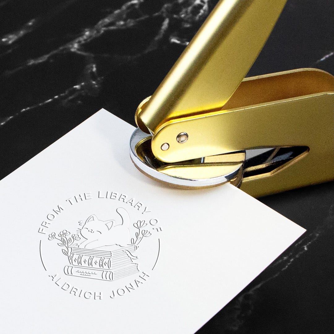 CUSTOM EMBOSSER STAMP, Book Embosser Personalized, Library Embosser, Gift for Book Lovers ...