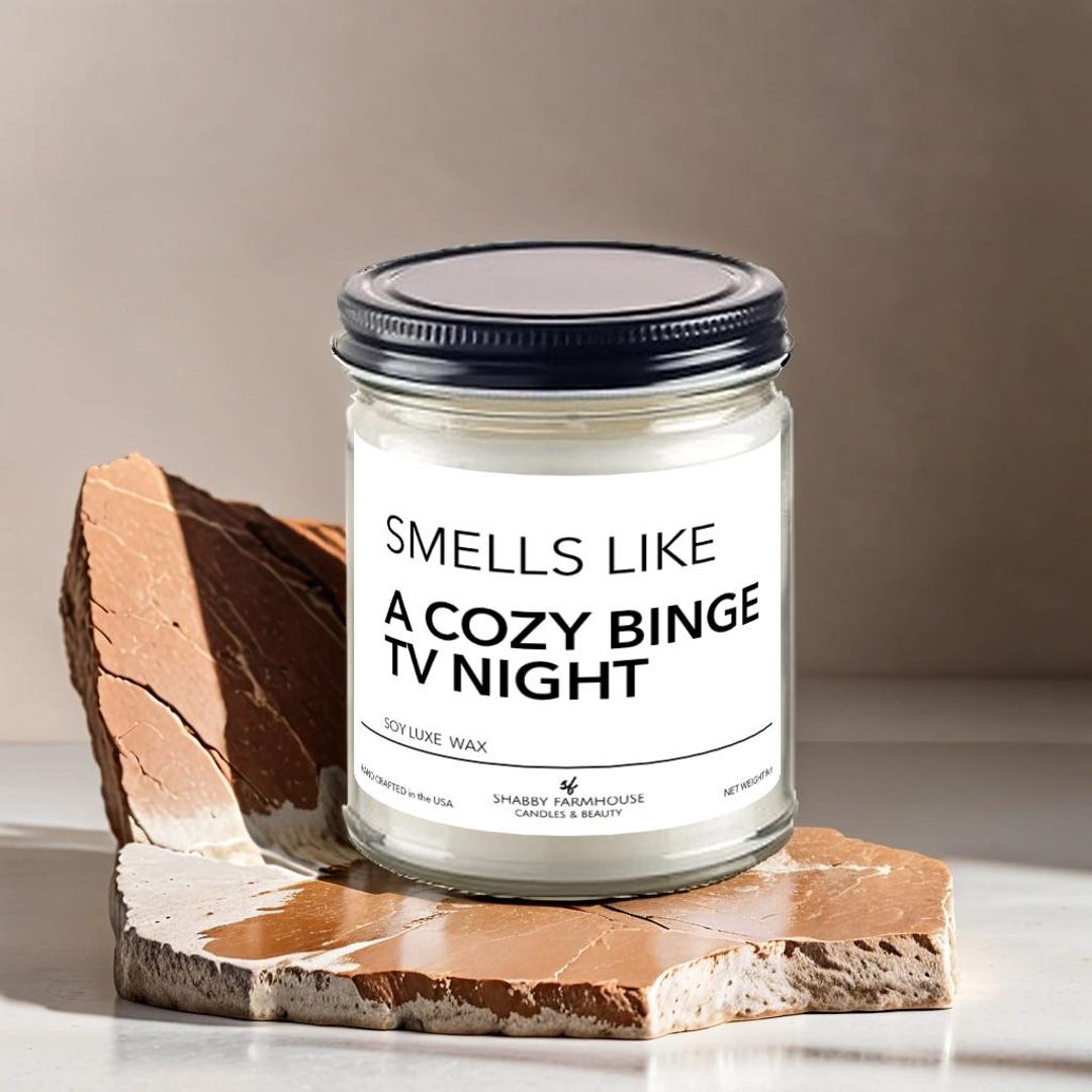 Cozy Binge TV Night Candle: Funny Quote Gift - Etsy