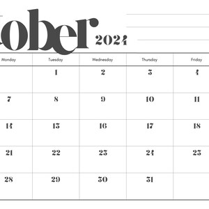 White Minimalist Monthly Planner December 2024 Calendar - Etsy