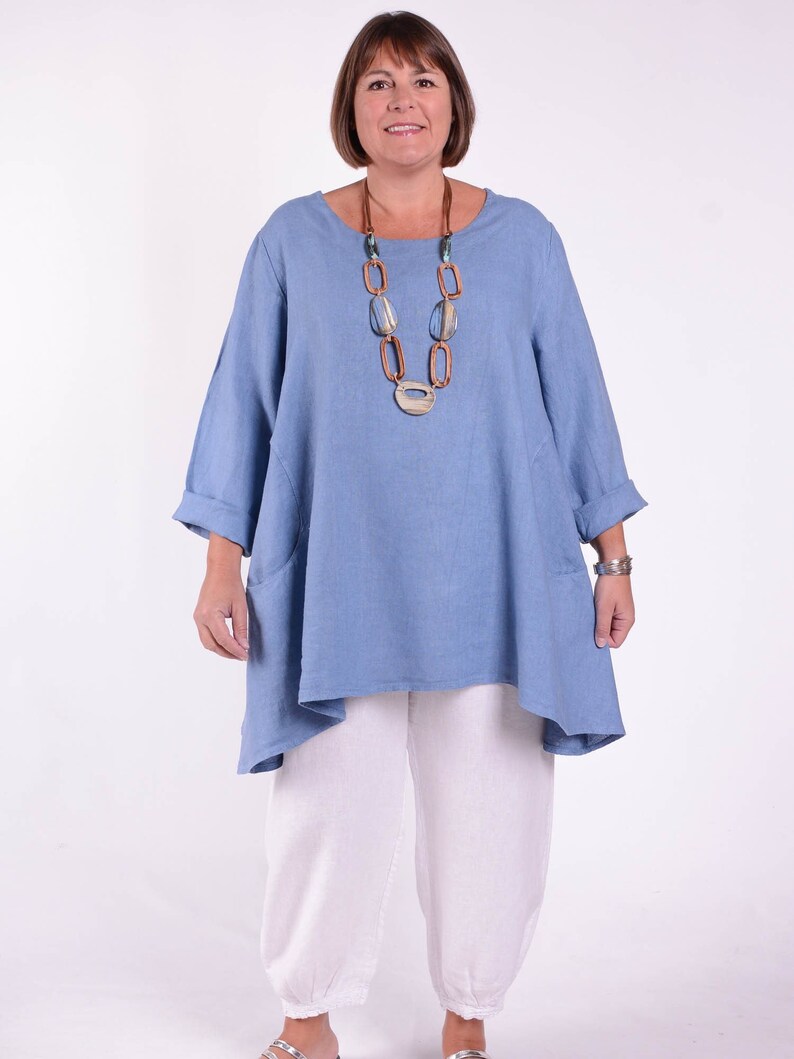 Lagenlook Linen Tunic Top, Oversized Tunic, Womens Tunic, Plus Size ...